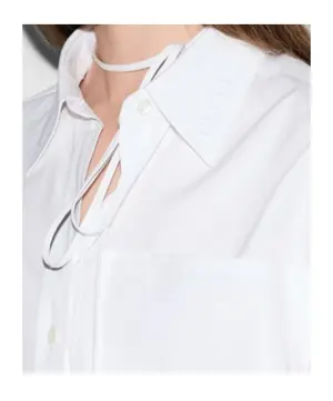 Gucci Embossed Logo Long Sleeve Shirt With Tie Detail