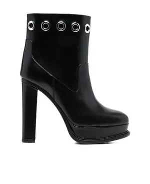 Alexander McQueen Eyelet Detailed Platform Boots