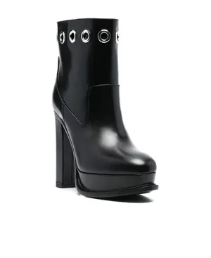 Alexander McQueen Eyelet Detailed Platform Boots