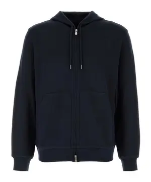 Brunello Cucinelli French Terry Hooded Sweatshirt - Navy Blue