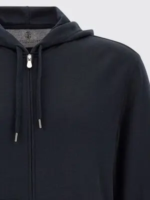 Brunello Cucinelli French Terry Hooded Sweatshirt - Navy Blue