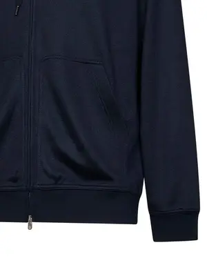 Brunello Cucinelli French Terry Hooded Sweatshirt - Navy Blue
