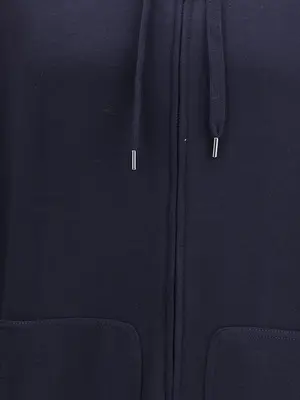 Brunello Cucinelli French Terry Hooded Sweatshirt - Navy Blue