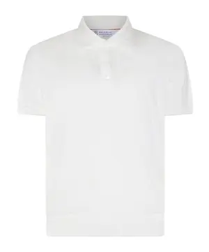 Brunello Cucinelli Fine Knit Polo Shirt - White