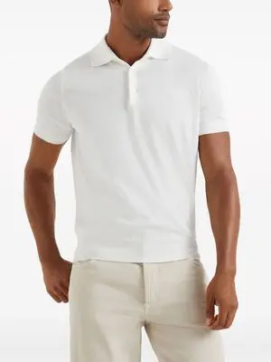 Brunello Cucinelli Fine Knit Polo Shirt - White