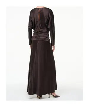 Staud Long Sleeve Ruched Maxi Dress