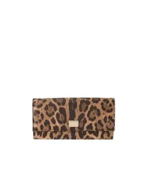 Dolce & Gabbana Leopard Print Purse - Brown
