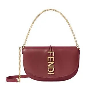 Fendi Fendigraphy Logo Lettering Chain-linked Wallet - Red