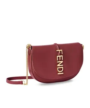 Fendi Fendigraphy Logo Lettering Chain-linked Wallet - Red