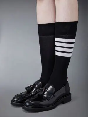 Thom Browne Round Toe Slip-on Loafers - Black