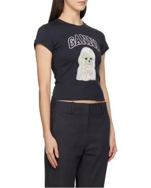 GANNI Poodle Graphic T-shirt - Black