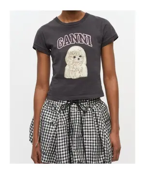 GANNI Poodle Graphic T-shirt - Black