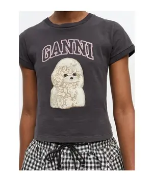 GANNI Poodle Graphic T-shirt - Black