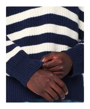 Bottega Veneta V-neck Striped Knit Jumper - Blue