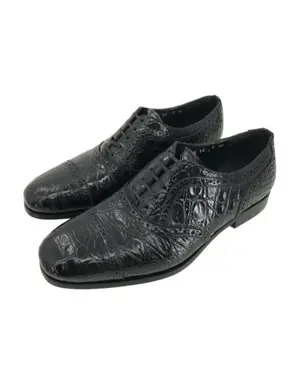 FERRAGAMO Embossed Leather Lace-up Oxford Shoes