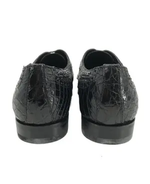 FERRAGAMO Embossed Leather Lace-up Oxford Shoes