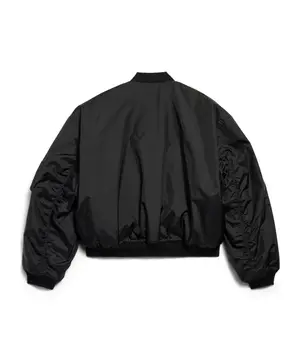 Balenciaga Large-fit Bomber Jacket With Patch Detail