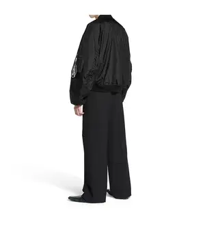 Balenciaga Large-fit Bomber Jacket With Patch Detail
