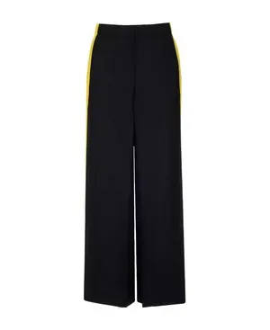 Loewe Wide Leg Trousers In Wool With Contrast Piping