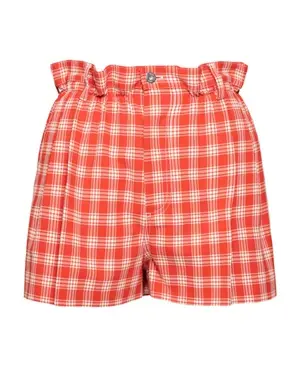 Miu Miu Plaid Paperbag Waist Shorts