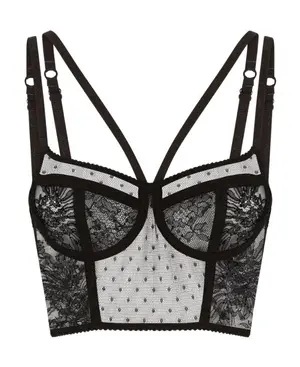 Dolce & Gabbana Dolce Gabbana Tulle Underwire Cup Corset - Black