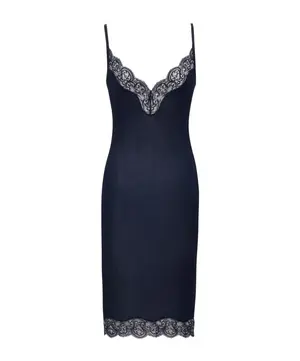 Saint Laurent Lace Trimmed Slip Dress - Navy
