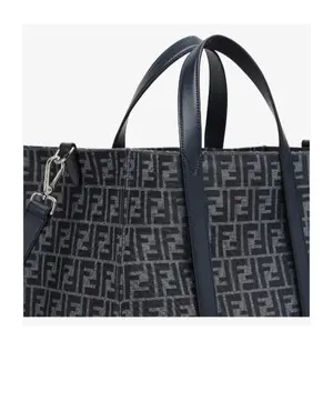 Fendi Ff Jacquard Top Handle Bag - Blue