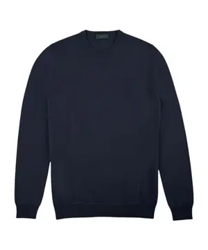 ZANONE Classic Crew Neck Cotton Sweater - Blue