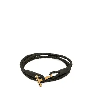 TOM FORD Braided T-bar Bracelet - Black
