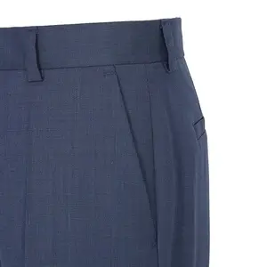 Hugo Boss Tailored Slacks With Belt Loops And Concealed Zip - Blue
