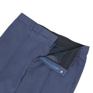 Hugo Boss Tailored Slacks With Belt Loops And Concealed Zip - Blue