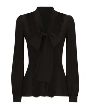 Dolce & Gabbana Lace Inset Bow Blouse