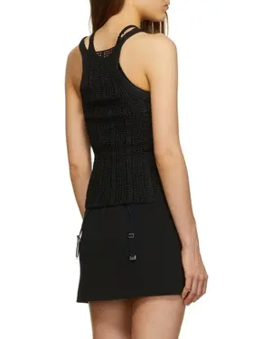 DION LEE Crochet-knit Sleeveless Top