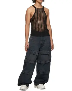 DION LEE Crochet-knit Sleeveless Top