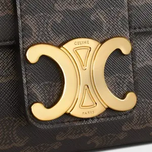 Celine Medium Victoire Bag In Triomphe Canvas - Tan
