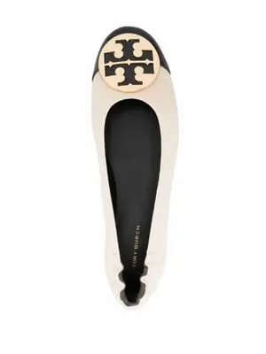 Tory Burch Logo Plaque Slip-on Ballerina Flats - Black