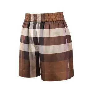 Burberry Checked Elasticated-waist Shorts - Brown