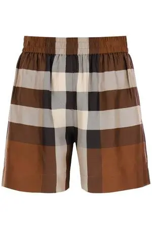 Burberry Checked Elasticated-waist Shorts - Brown