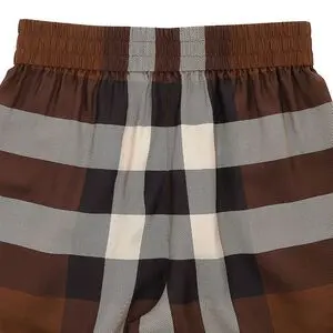 Burberry Checked Elasticated-waist Shorts - Brown