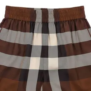Burberry Checked Elasticated-waist Shorts - Brown