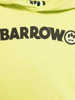BARROW Logo Print Hoodie - Yellow-green