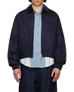 Ami De Coeur Zip Up Jacket - Navy Blue
