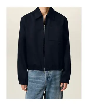 Ami De Coeur Zip Up Jacket - Navy Blue