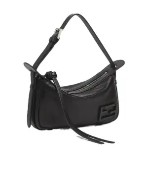 Fendi Ff Embossed Mini Shoulder Bag - Black