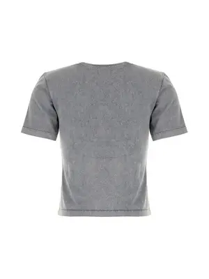 GANNI Short-sleeved T-shirt With Crew Neck - Phantom Black
