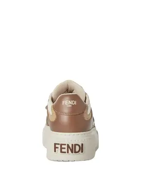 Fendi Leather Platform Low-top Sneakers With Charm Embellishment
