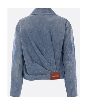 Loewe Draped Zipped Denim Jacket - Indigo