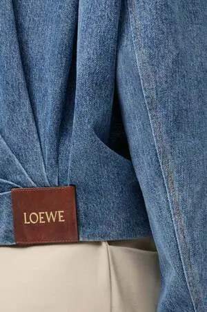 Loewe Draped Zipped Denim Jacket - Indigo