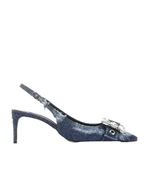 Dolce & Gabbana Pointed-toe Distressed Pumps With Embellished Buckle