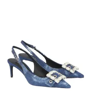 Dolce & Gabbana Pointed-toe Distressed Pumps With Embellished Buckle